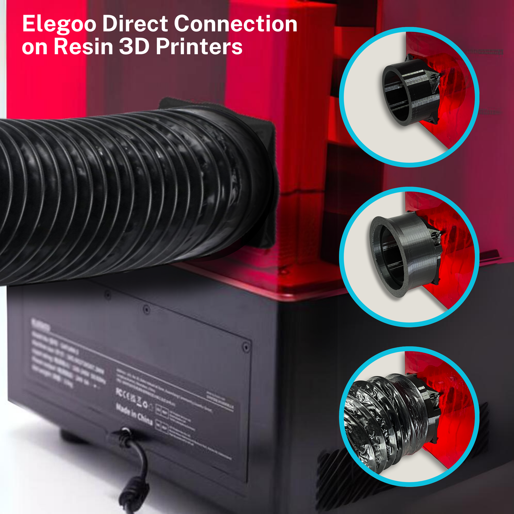 VENT80 for ELEGOO Resin Printer Ventilation Odor/Fume Extractor Comple ...